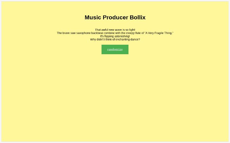 Music Producer Bollix ― Perchance Generator