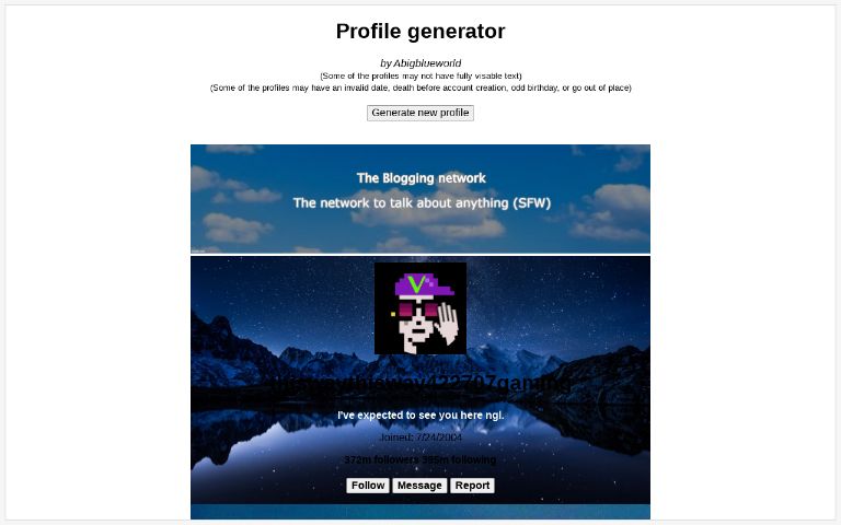 Profile generator