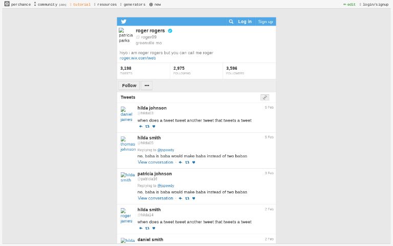 Twitter Feed Template ― Perchance Generator