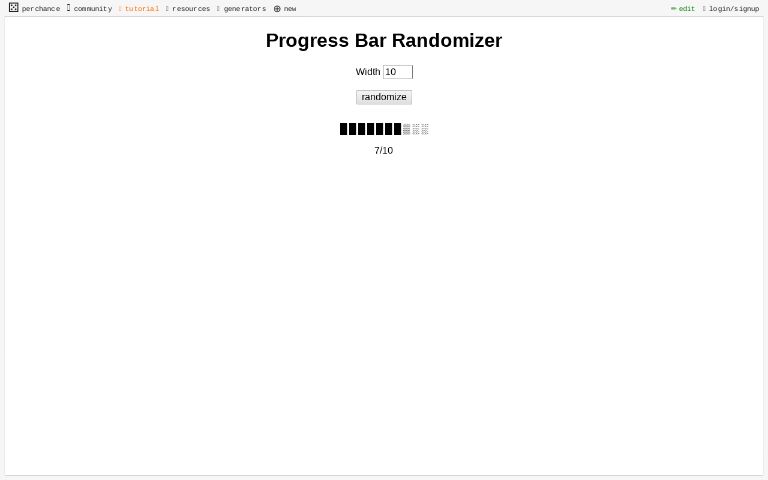 Progress Bar Randomizer ― Perchance Generator