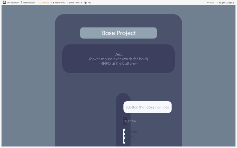 Base Project ― Perchance Generator