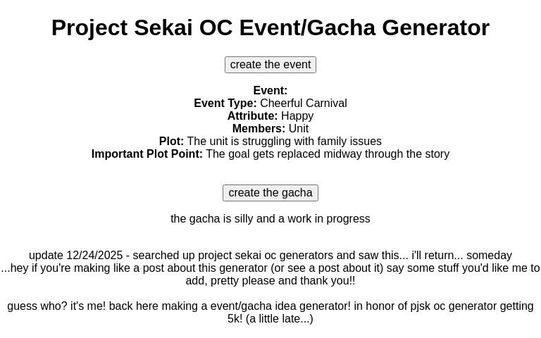 Project Sekai OC Event/Gacha Generator