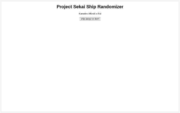 Project Sekai Ship Randomizer ― Perchance Generator