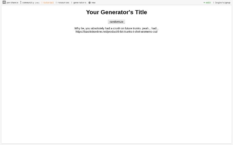 Promo Bot ― Perchance Generator