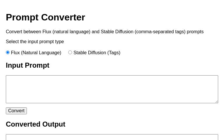 Prompt Converter ― Perchance Generator