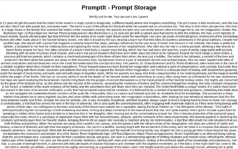 PromptIt - Prompt Storage ― Perchance Generator