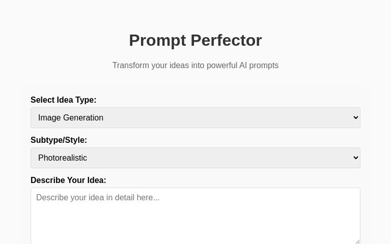 Prompt Perfector ― Perchance Generator