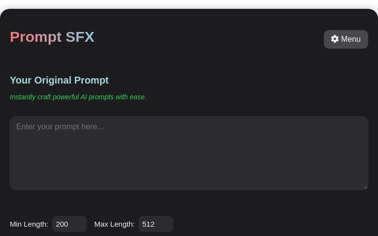 Prompt SFX ― Perchance Generator