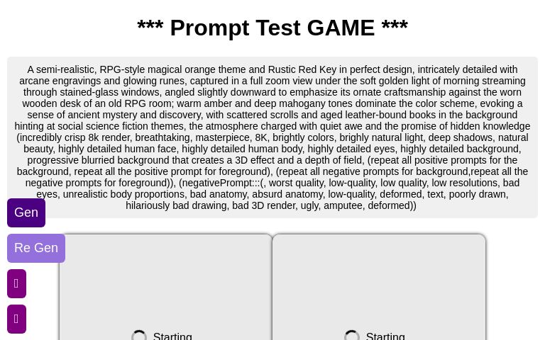 Prompt Test GAME *** ― Perchance Generator