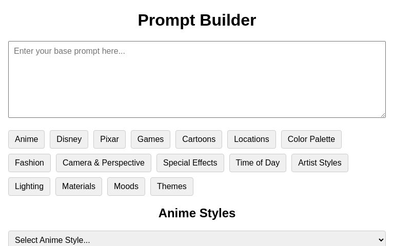 Prompt Builder ― Perchance Generator