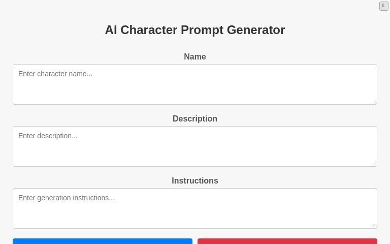 AI Character Prompt Generator