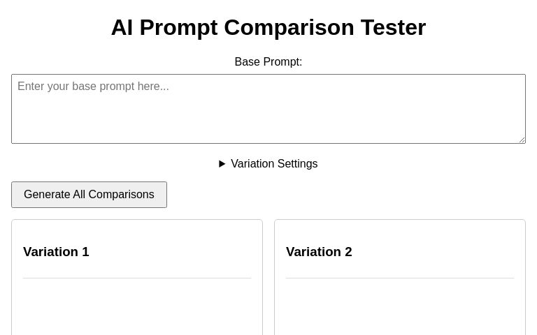 AI Prompt Comparison Tester ― Perchance Generator