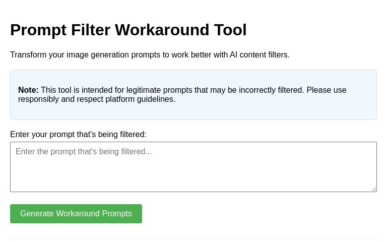 Prompt Filter Workaround Tool ― Perchance Generator