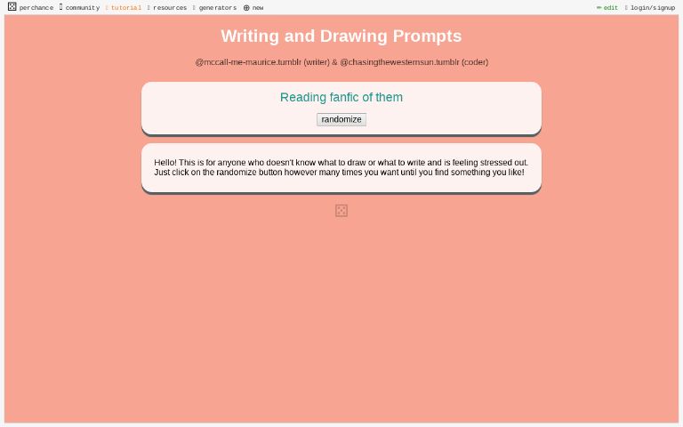 Writing and Drawing Prompts ― Perchance Generator