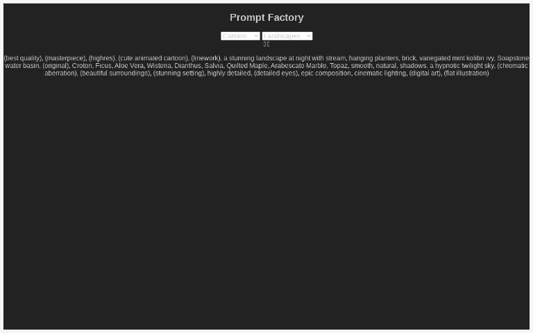 Prompt Factory ― Perchance Generator
