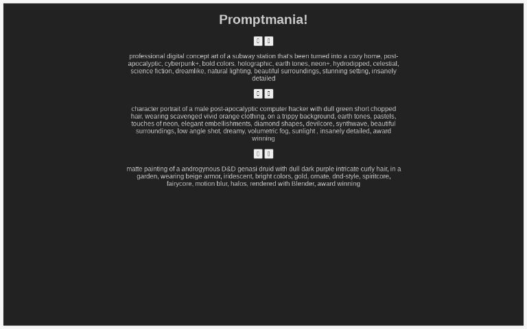 Promptmania! ― Perchance Generator