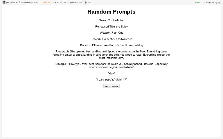 Ramdom Prompts ― Perchance Generator