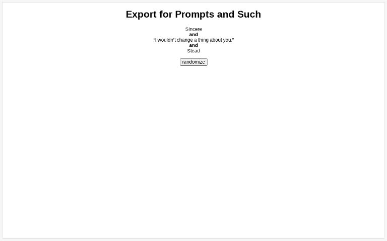 Export for Prompts and Such ― Perchance Generator