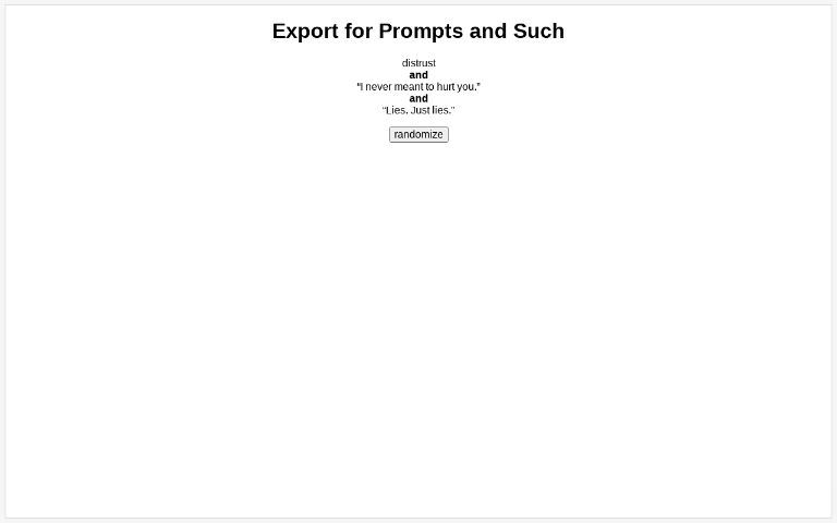 Export for Prompts and Such ― Perchance Generator