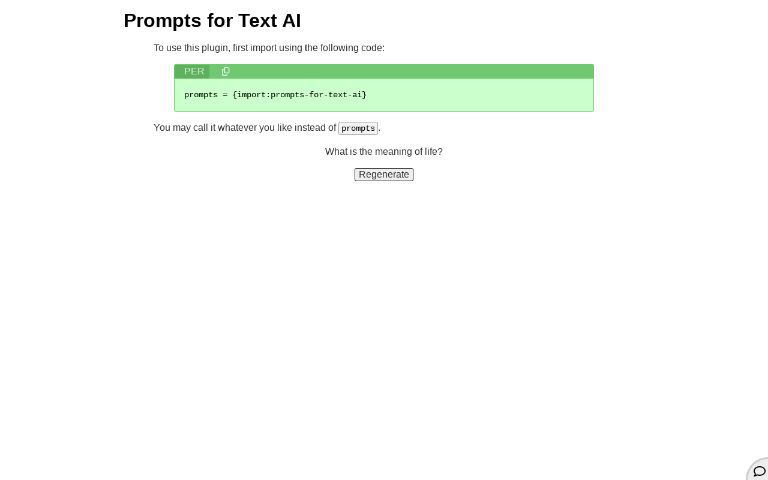 Prompts for Text AI ― Perchance Generator