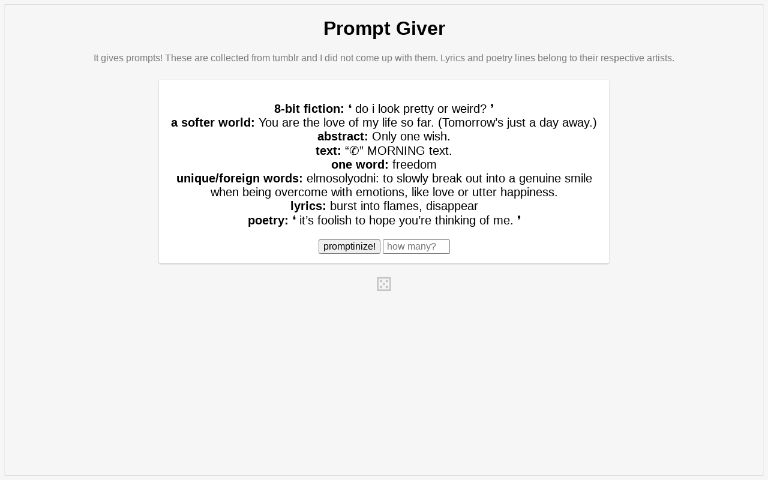 Prompt Giver ― Perchance Generator