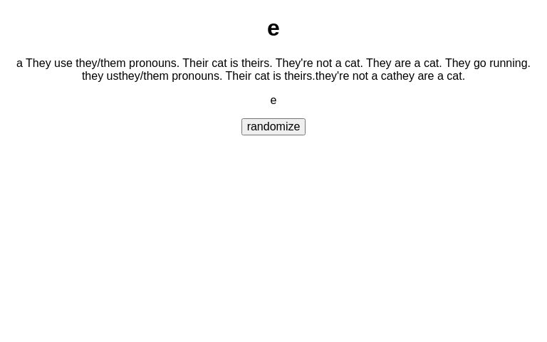 e ― Perchance Generator