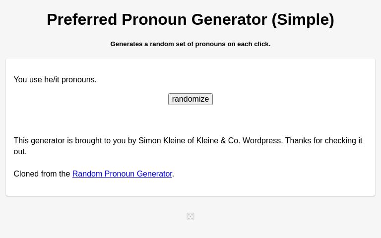 Preferred Pronoun Generator (Simple)