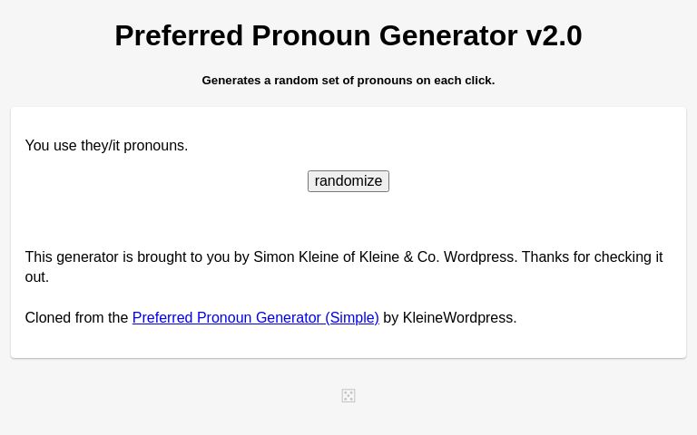 Preferred Pronoun Generator v2.0