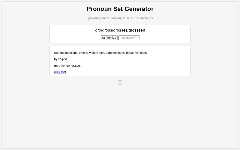 Pronoun Set Generator