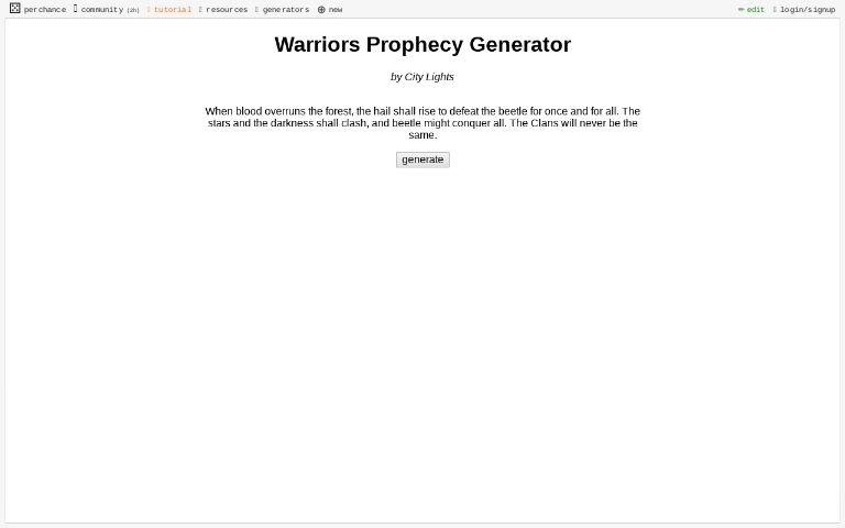 Warriors Prophecy Generator