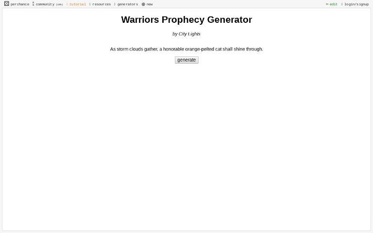 Warriors Prophecy Generator
