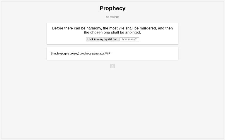 Prophecy ― Perchance Generator