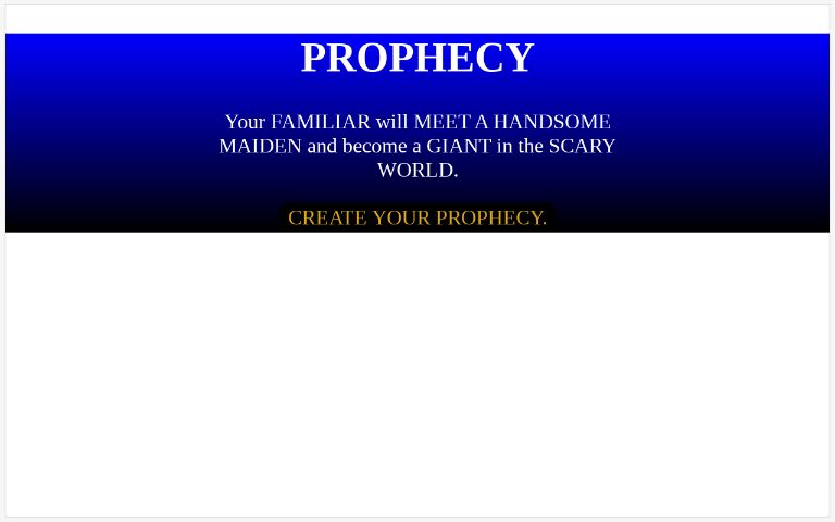 PROPHECY ― Perchance Generator