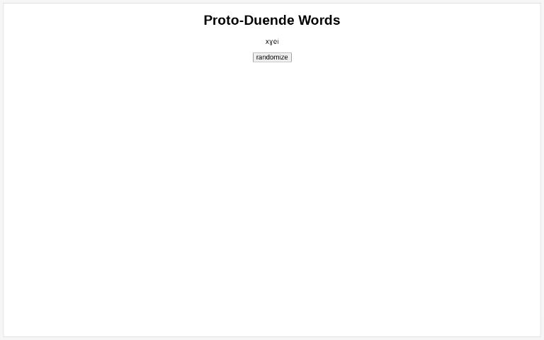 Proto-Duende Words ― Perchance Generator