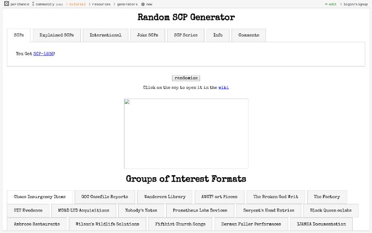 Random SCP Generator