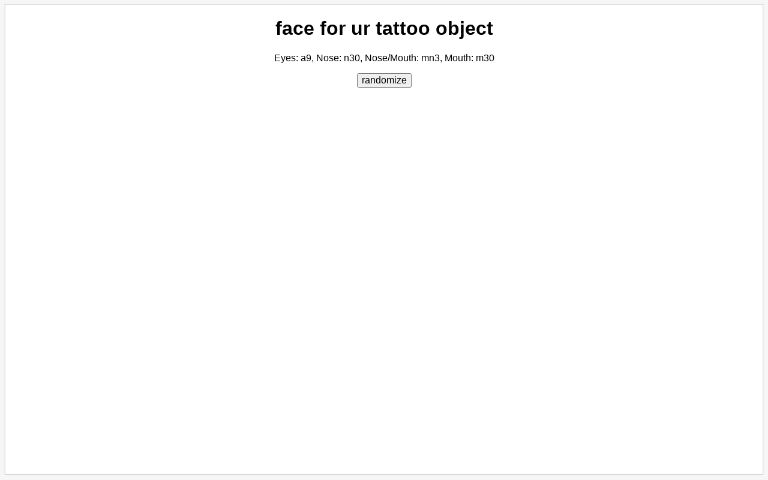 face for ur tattoo object ― Perchance Generator