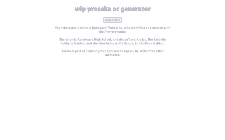 wip proseka oc generator