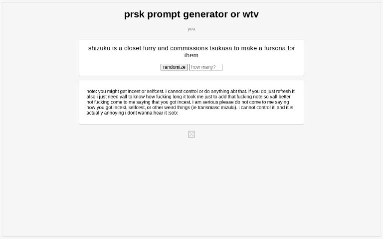 prsk prompt generator or wtv