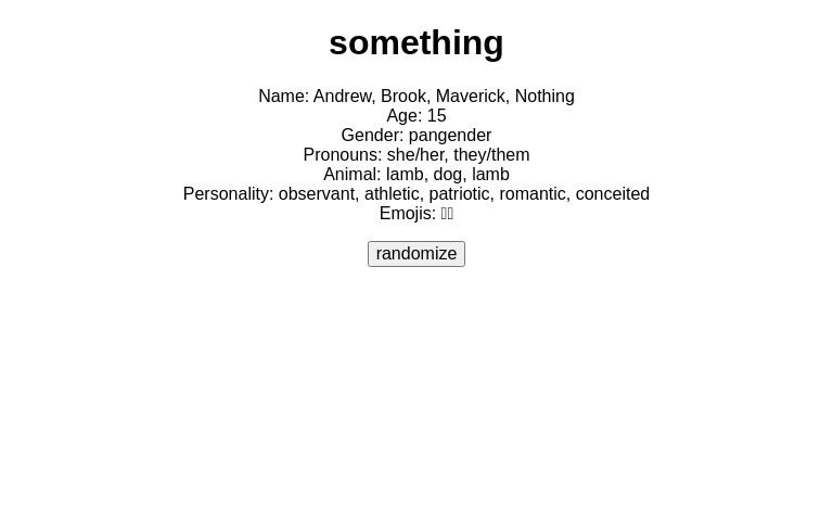 something ― Perchance Generator