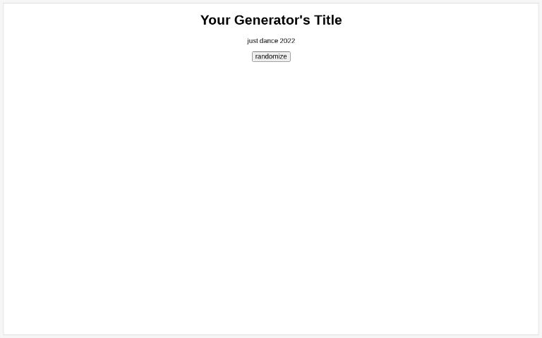 Minimal ― Perchance Generator