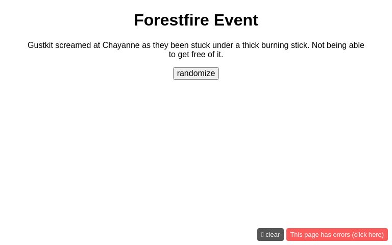 Forestfire Event ― Perchance Generator