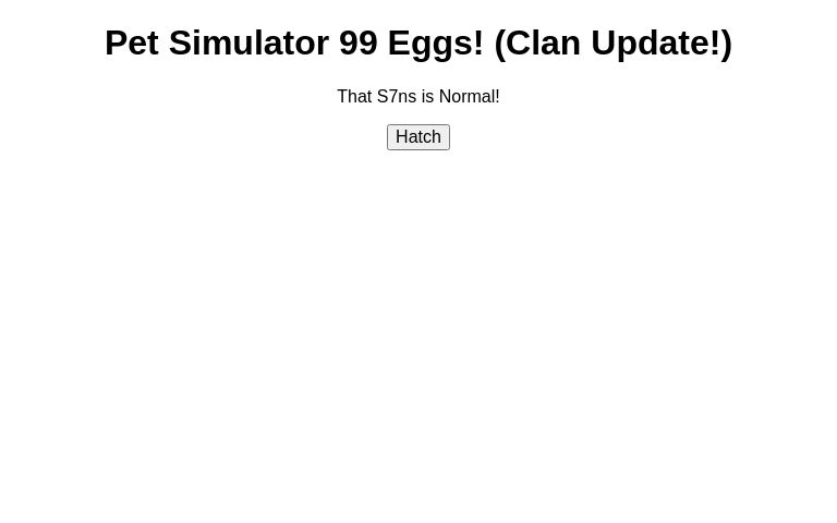 Pet Simulator 99 Eggs! (Clan Update!) ― Perchance Generator