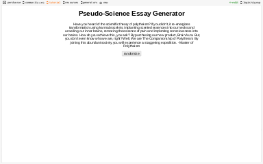 Pseudo-Science Essay Generator