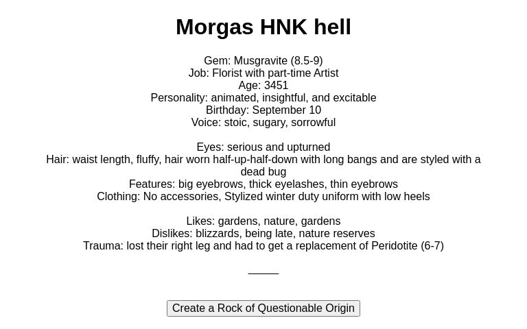 Morgas HNK hell ― Perchance Generator