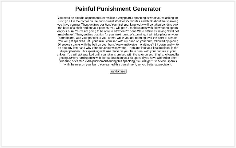 Painful Punishment Generator