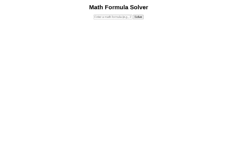 Math Formula Solver ― Perchance Generator