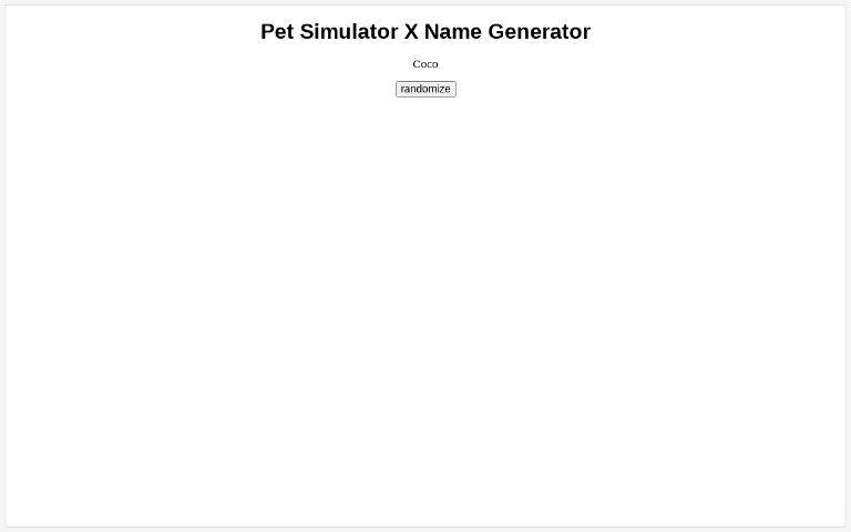 Pet Simulator X Name Generator