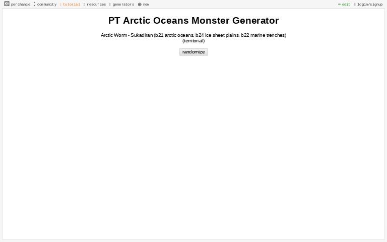 PT Arctic Oceans Monster Generator
