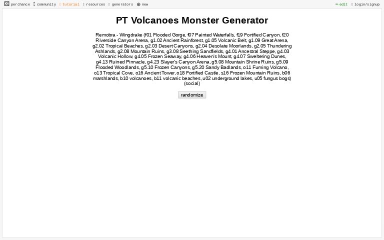 PT Volcanoes Monster Generator