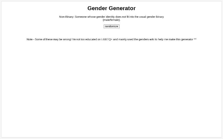 Gender Generator